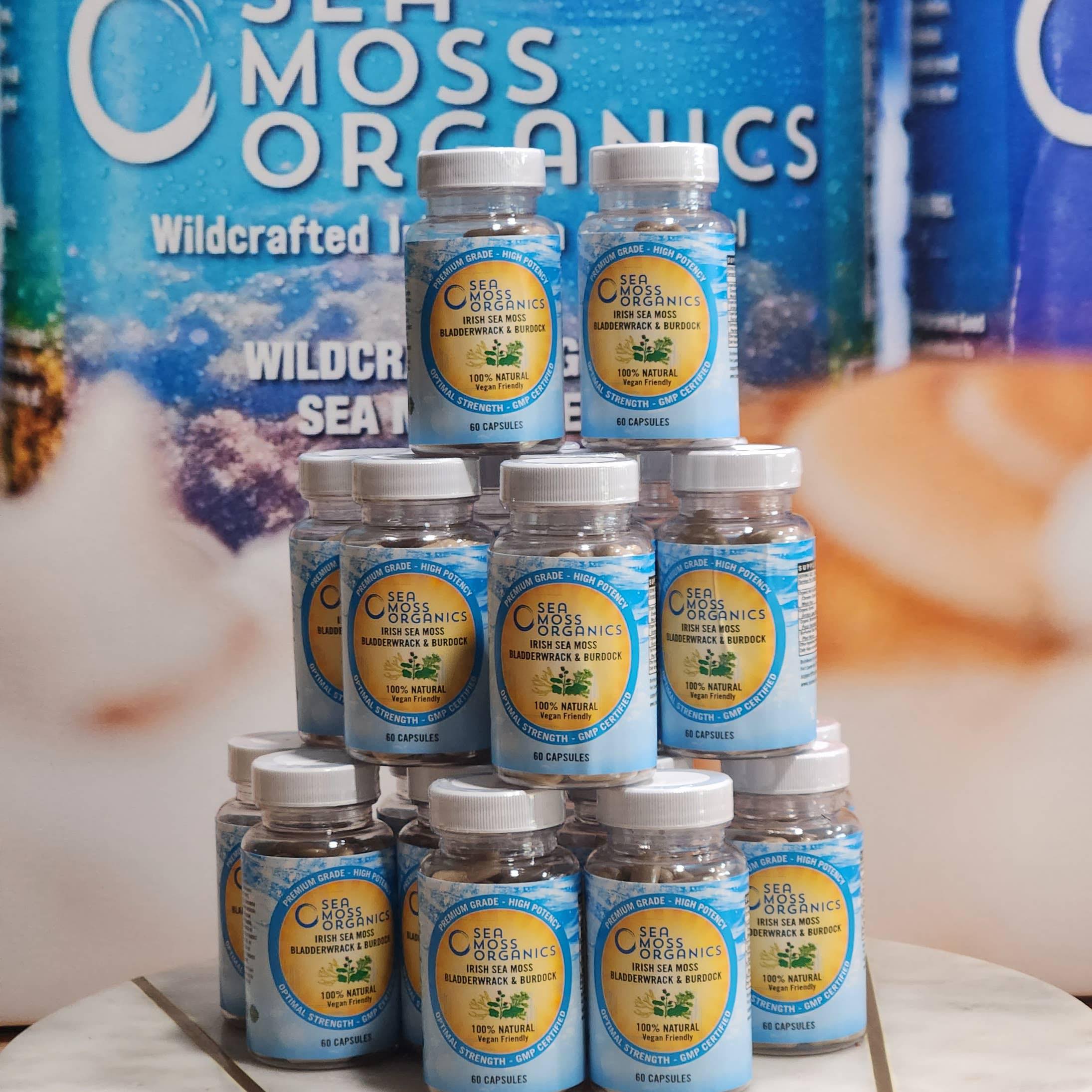 Sea Moss Dried Irish Sea Moss Capsules 1000mg With Bladderwrack ...