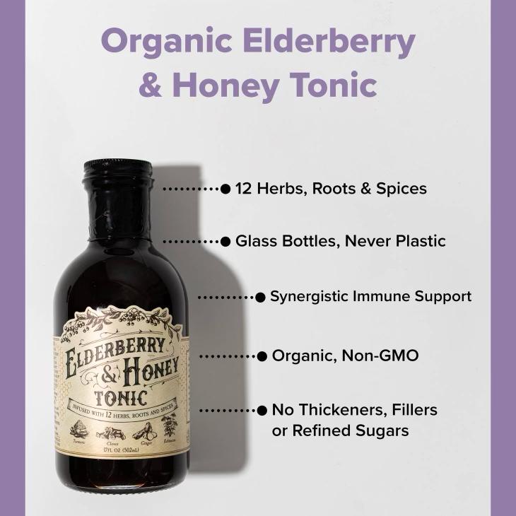 Elderberry & Honey Tonic, 16 oz - Naturally On Main
